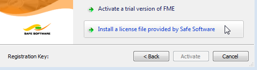 Installing a License File Provided by Safe Software