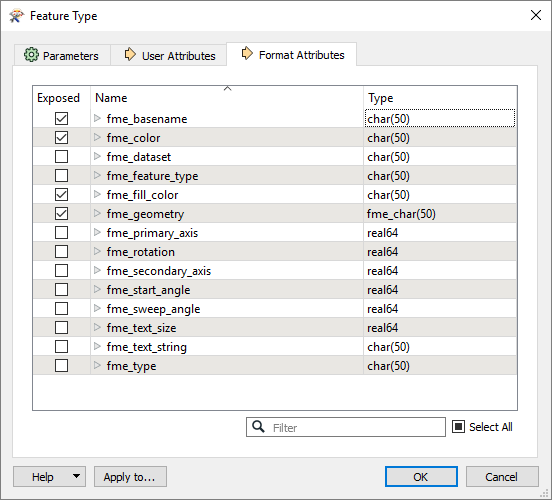 About Feature Type Attributes