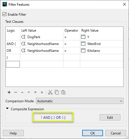 Filtering Feature Display