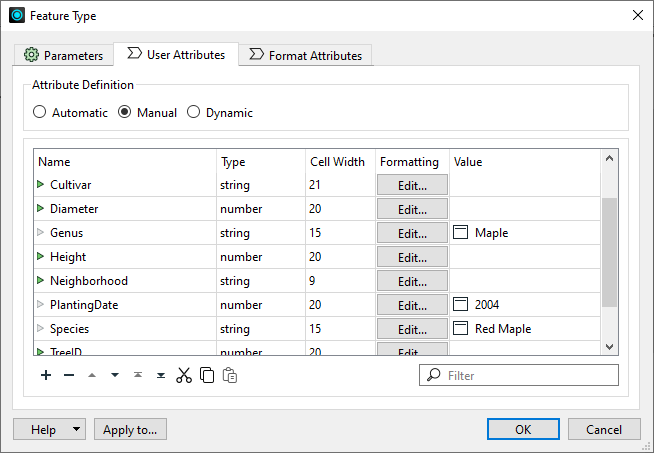Editing Writer Feature Types