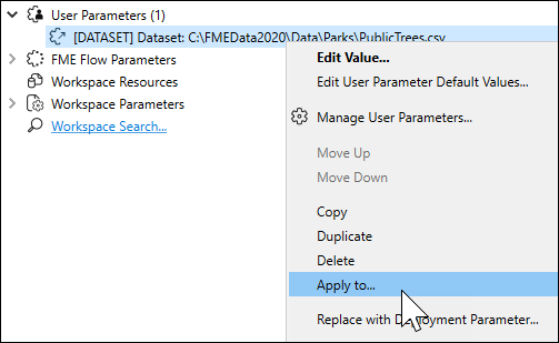 Setting to a Published Parameter