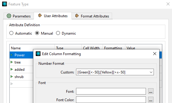 Microsoft Excel: Writer Feature Type Parameters